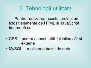 Proiect Programare Web | PPT