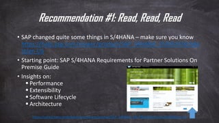 ABAP Development in time of S/4 - Do's and Don'ts and Golden Rules for Simplification | PDF