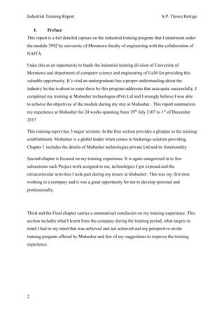 training report | PDF