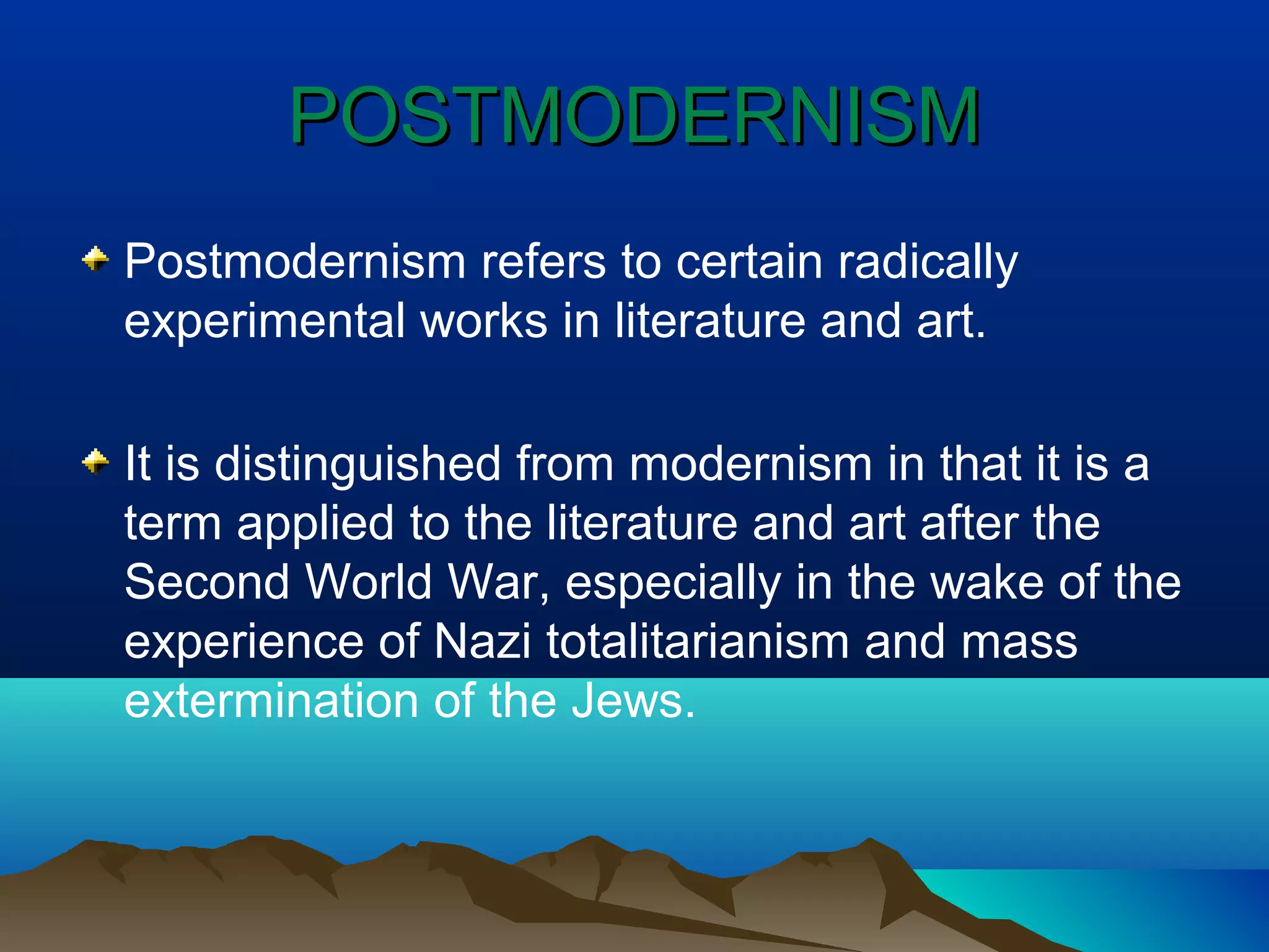 Modernism and Postmodernism | PPT
