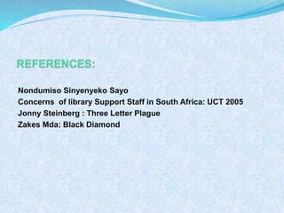 Sithole & mofokeng support staff in the library getting involved | PPSX