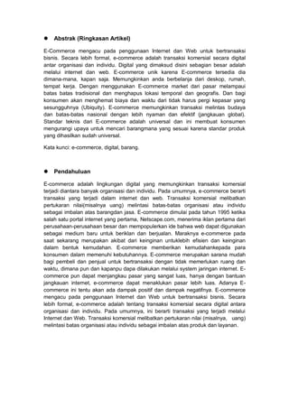 E-Commerce: Pasar Digital dan Barang Digital | PDF