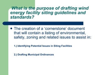 Wind Energy Siting Guidelines | PPT