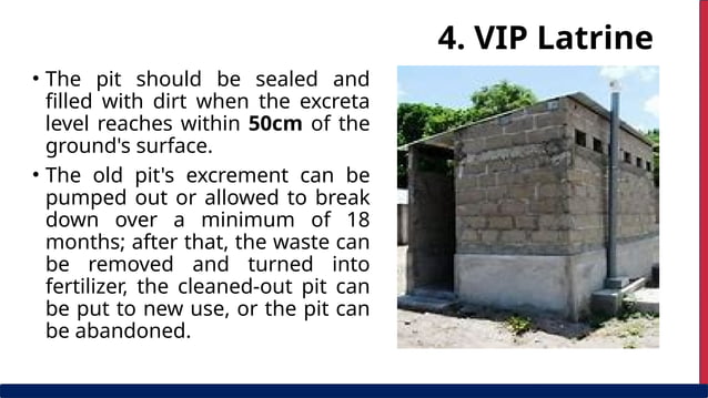 SITING AND CONSTRUCTION OF IMPROVED SANITATION FACILITIES.pptx | Free ...
