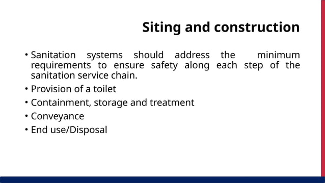 SITING AND CONSTRUCTION OF IMPROVED SANITATION FACILITIES.pptx | Free ...