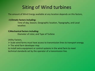 Siting and Planning Design of Wind Turbines | PPT
