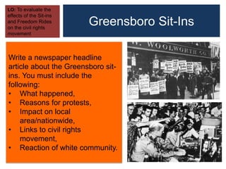 Sit-Ins & Freedom Riders | PPT