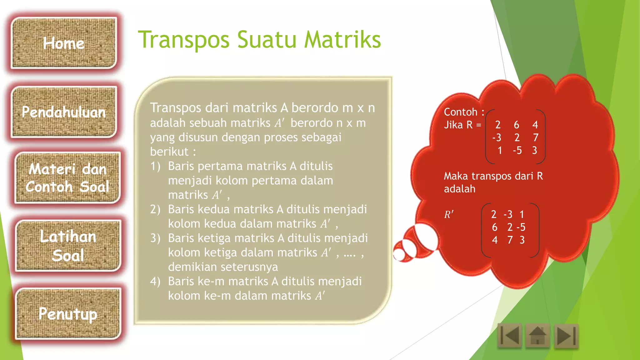 Sitinurhalizah 1820206050 matriks | PPTX