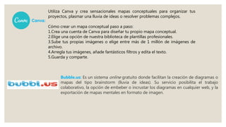 Sitios para realizar mapas conceptuales | PPTX | Computer Software and Applications | Computing