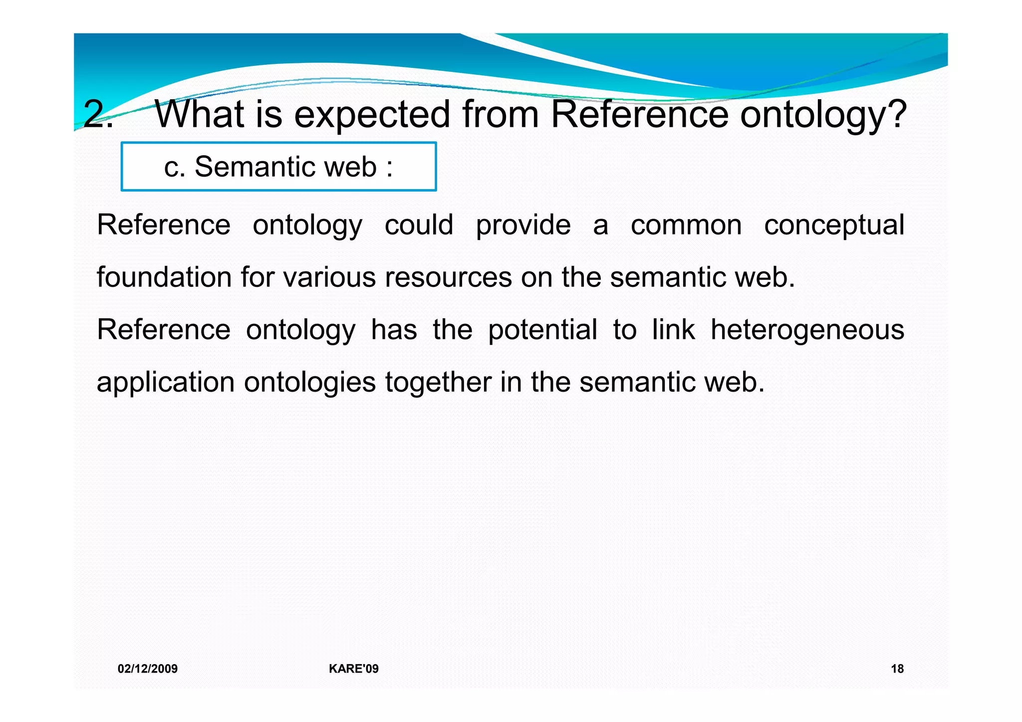 Reference Ontology Presentation | PPTX