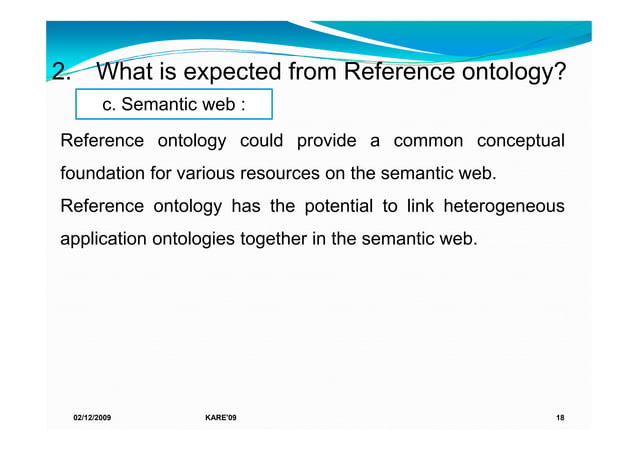 Reference Ontology Presentation | PPTX | Databases | Computer Software and Applications