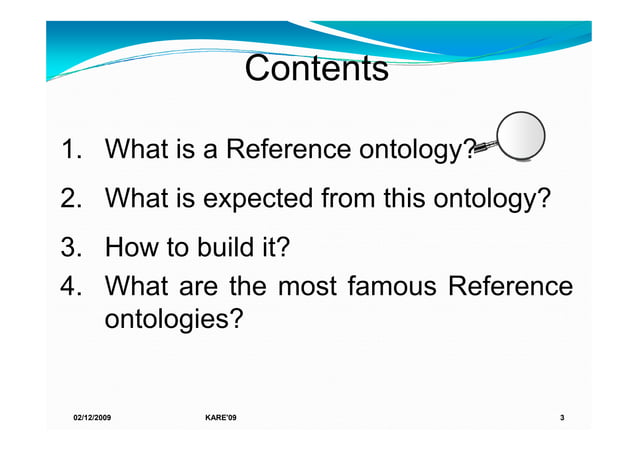 Reference Ontology Presentation | PPTX | Databases | Computer Software and Applications