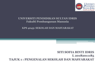 Tajuk 1 Pengenalan Sekolah dan Masyarakat | PPT