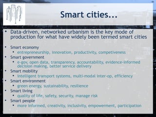 The Real-Time City? Data-driven, networked urbanism and the production of smart cities | PPT