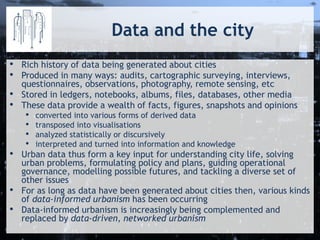 The Real-Time City? Data-driven, networked urbanism and the production ...