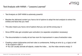 Text Analysis with SAP HANA | PPT