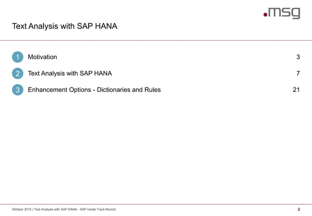 Text Analysis with SAP HANA | PPT