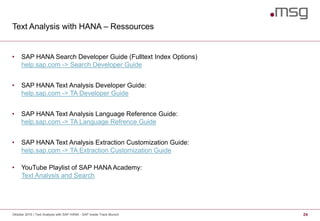 Text Analysis with SAP HANA | PPT