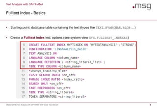 Text Analysis with SAP HANA | PPT