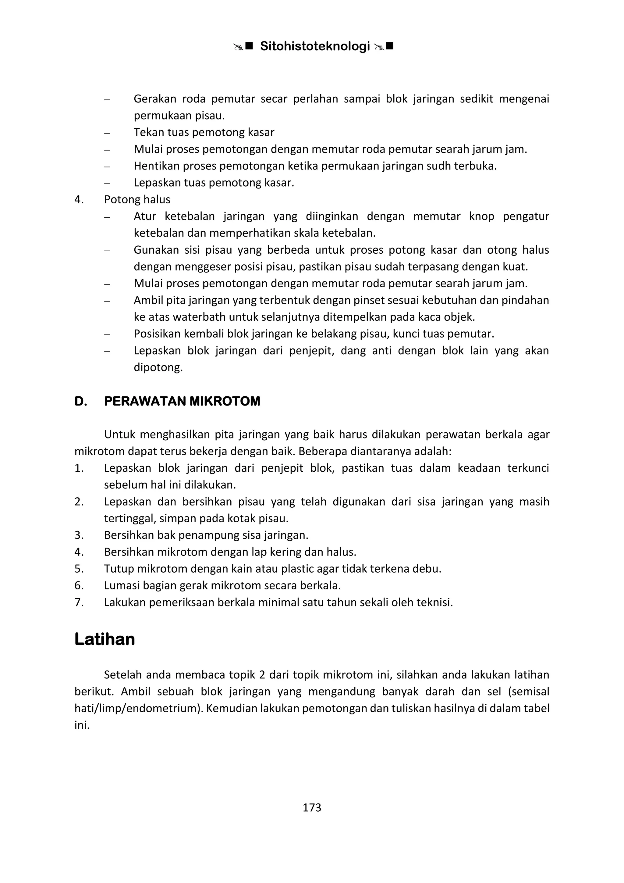 Bahan Ajar Sitohistoteknologi | PDF