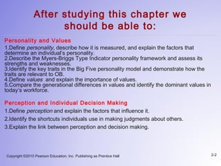 Personality & Values and Perception & Decision-making | PPT