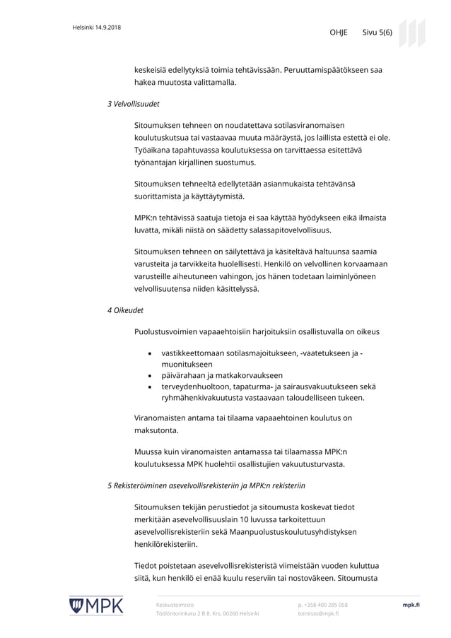 Sitoumuslomake ohje | PDF