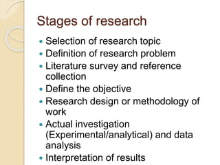 Guidelines for the selection of Research topic and report writing | PPTX