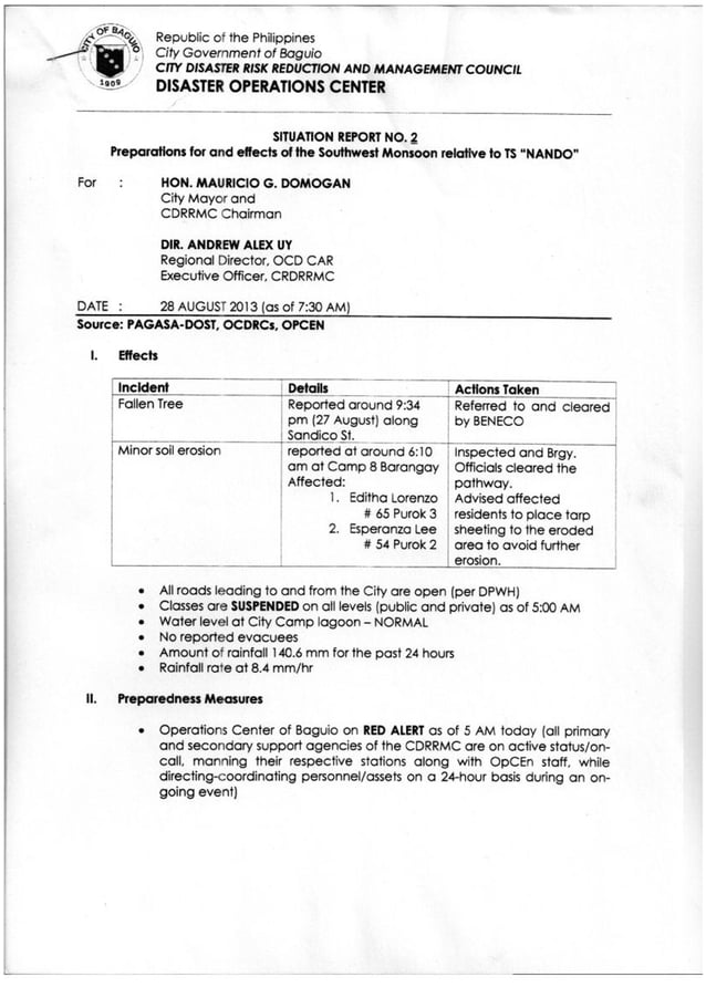 Tropical Depression Nando and SW Monsoon Sitrep #2 | PDF