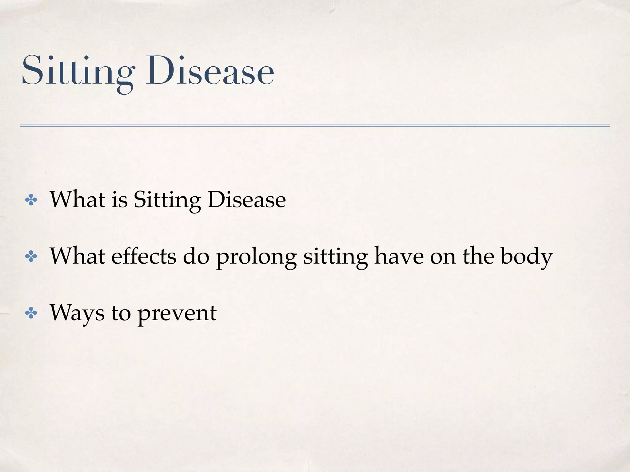 Sitting Disease | PDF