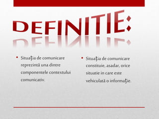 Situatia de comunicare | PPTX