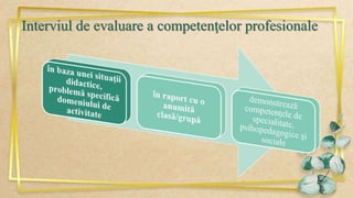 Interviul de evaluare a competenţelor profesionale | PPTX