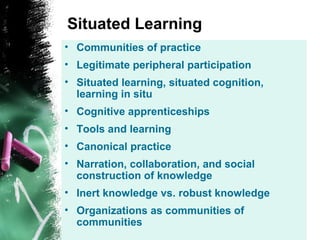 Situated learning and communities of practice | PPT