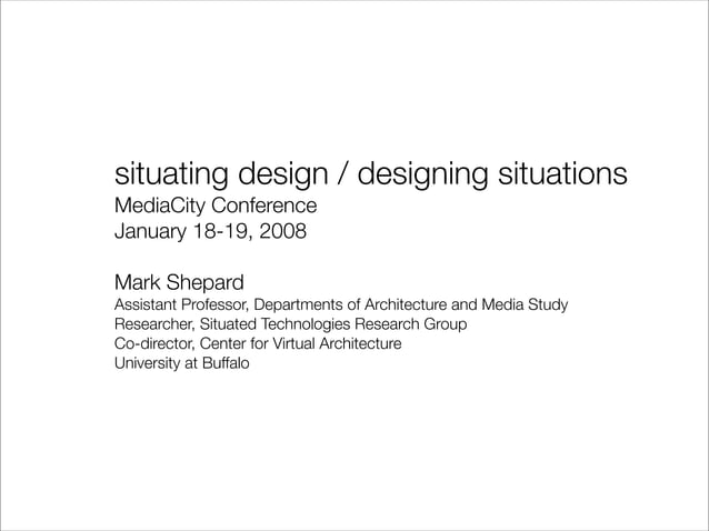 Situating Design, Designing Situations | PDF | Technology & Computing