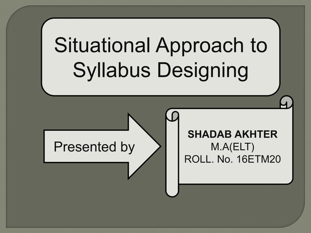 Situational approach of learning | PPTX