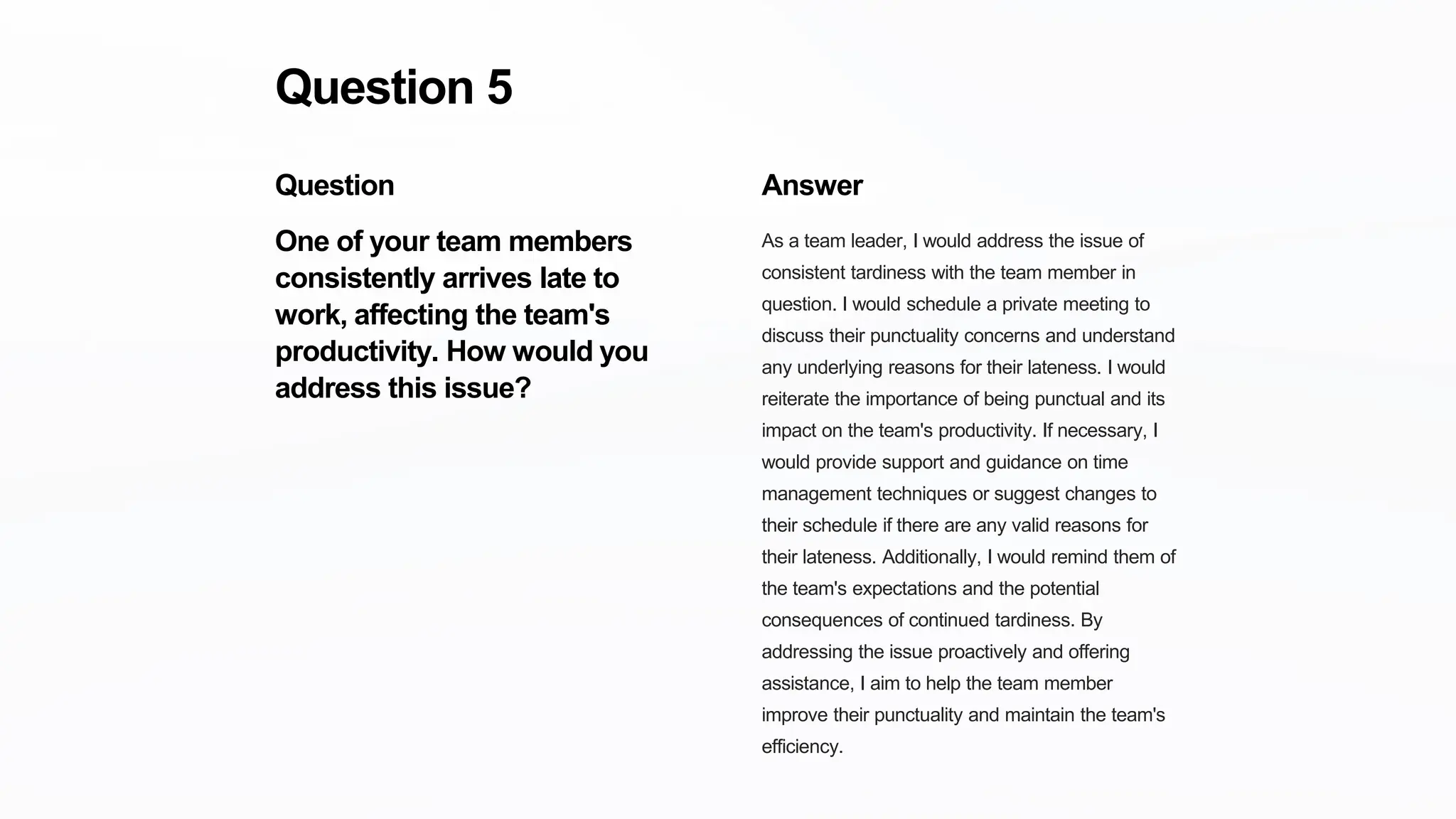 Situational Questions for Team Leader Interviews in BPO with Sample ...