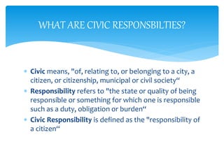 Situational analysis on civic responsbilities in pakistan | PPTX ...