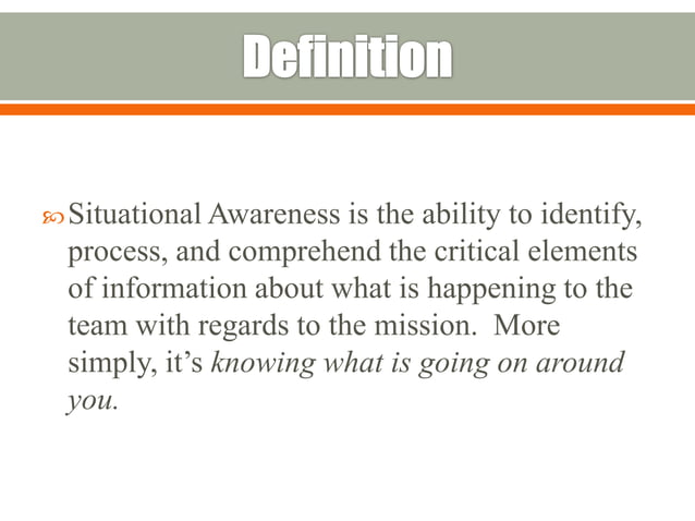 Situational awareness | PPTX