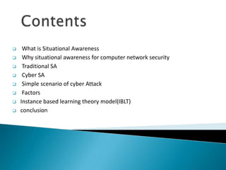 Situational awareness for computer network security | PPT