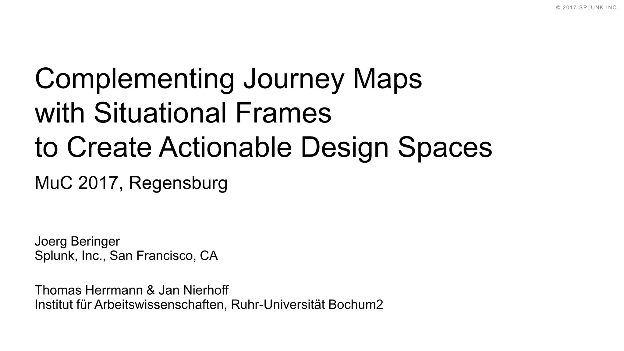 Complementing Journey Maps with Situational Frames to Create Actionable ...