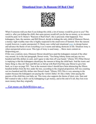 Situational Irony In Ransom Of Red Chief | PDF