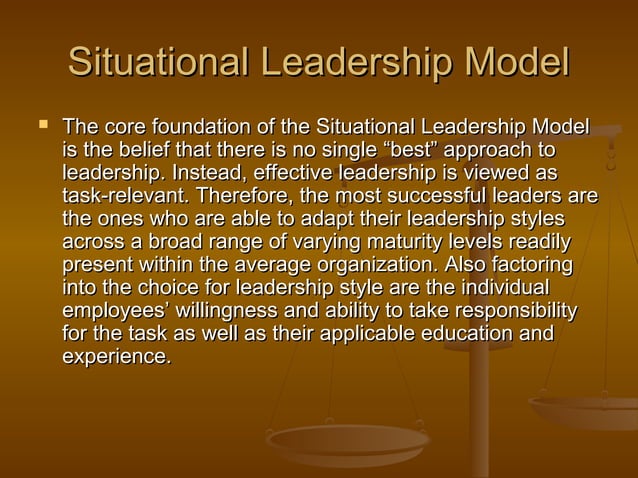 Situational leadership | PPT | Business | Business and Finance