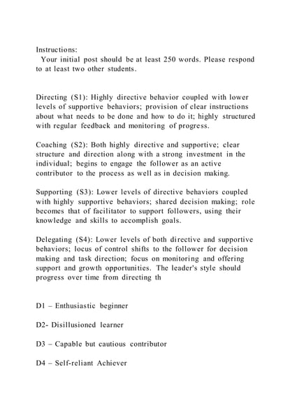 Situational Leadership II (SLII) is the most comprehensive, up-t | DOCX