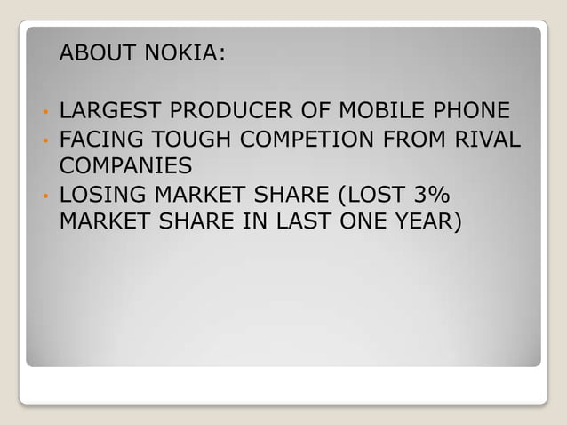 Situation analysis of nokia | PPTX