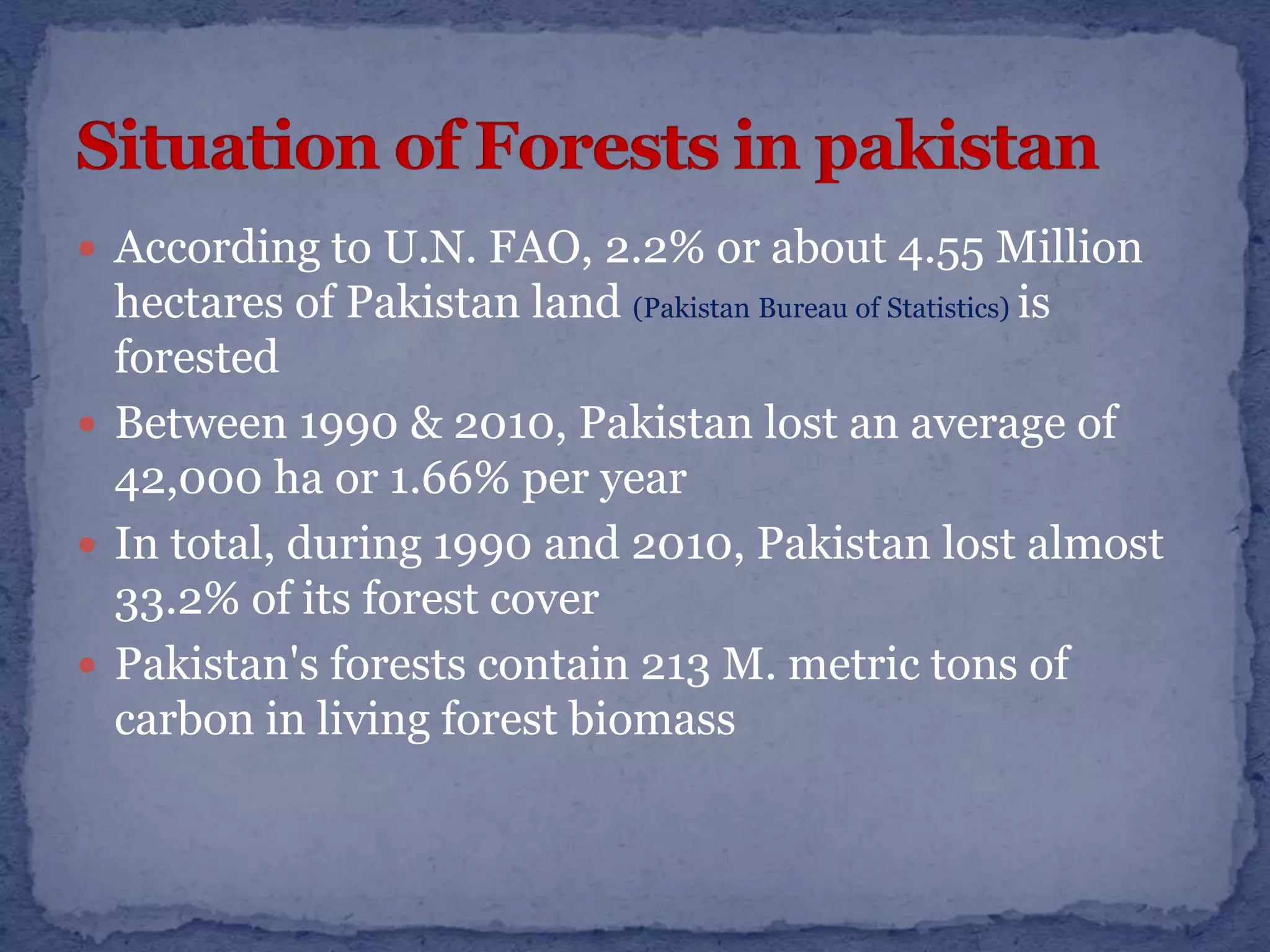 Situation of forests in Pakistan | PPTX
