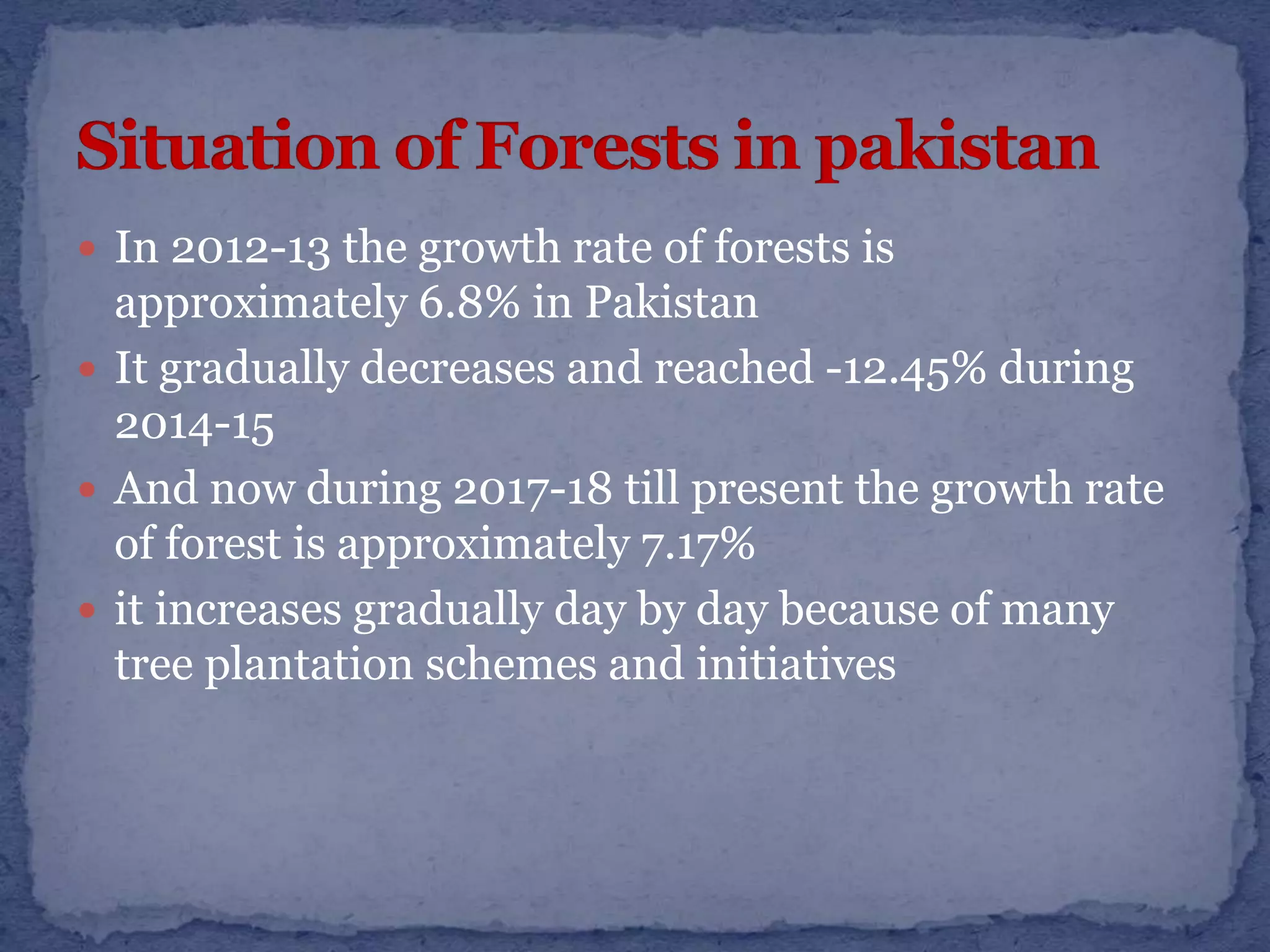 Situation of forests in Pakistan | PPTX