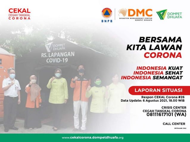 Situation report cekal corona - dompet dhuafa 6 agustus 2021 18.00 | PPT