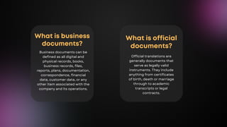 Situations & Contexts for business and official doc | PPT