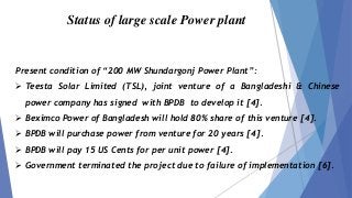 Situations of solar power plant over 100 MW in Bangladesh. | PDF