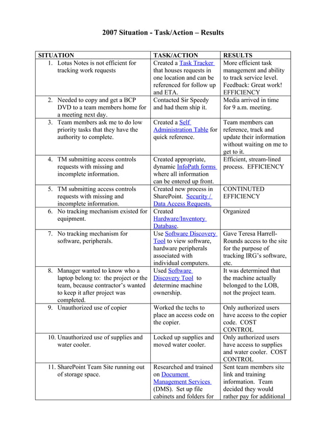 Situation Task Action Results | PDF
