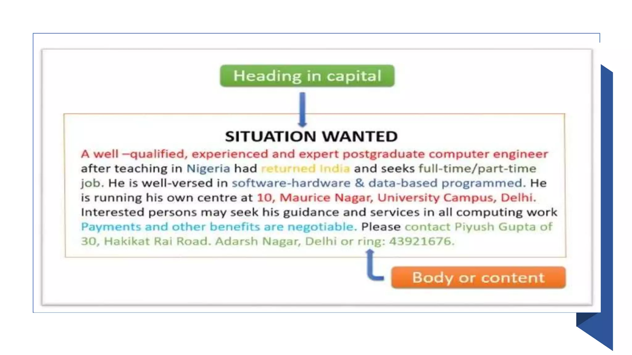 Situation wanted class 12 | PPT